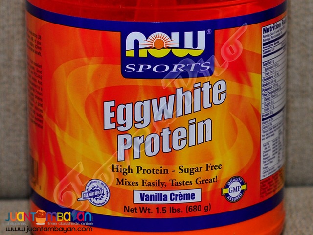 NOW Egg White Protein Powder, 1.5 lbs. Vanilla Creme (Sugar Free)