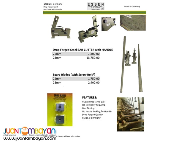 Essen Drop Forged Steel Bar Cutter with Handle 22mm