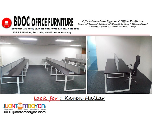 Long Table +[]+ Office Partition