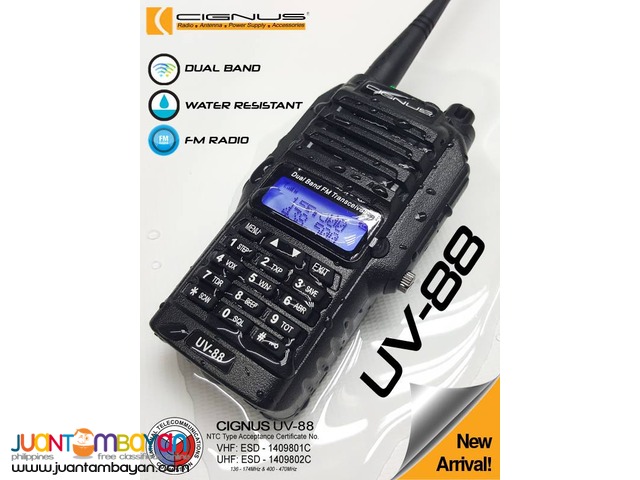 CIGNUS Radio UV-88 Dual-band Water Resistant