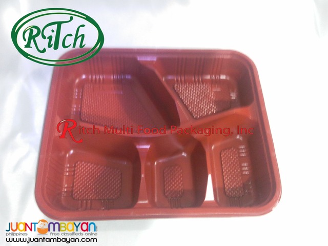 Bento box Microwavable 4 and 5 Division Red/Black