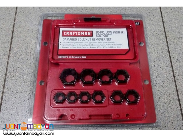 Craftsman 10-pc Damaged BoltNut Remover Set Low Profile Bolt-Out
