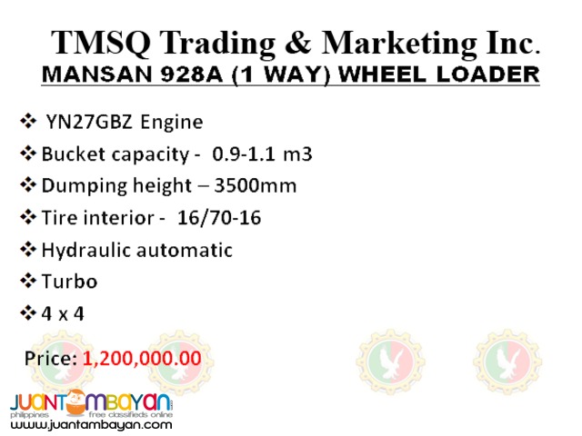 Mansan 928A (1 way) Wheel Loader