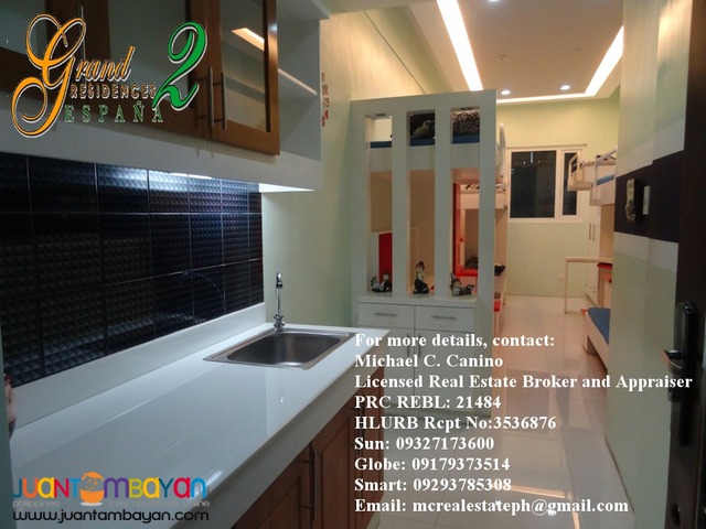 1 Bedrooom Studio Unit Grand Residences Espana Condo near UST UBELT