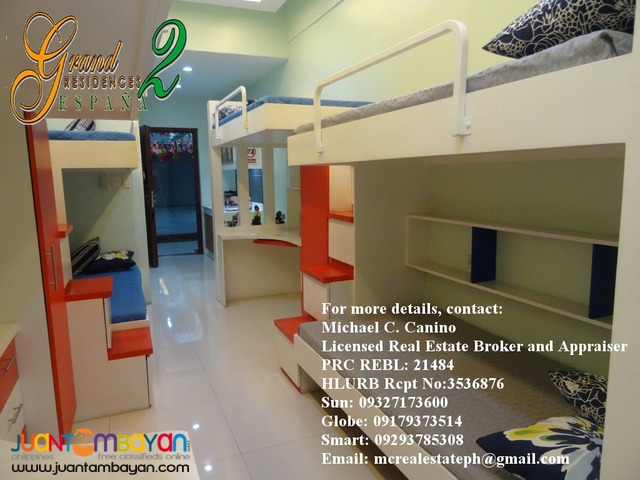 1 Bedrooom Studio Unit Grand Residences Espana Condo near UST UBELT