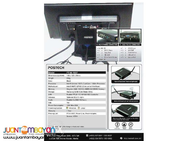 POSTECH MINI PC PT-M-1037 (MINI CPU)