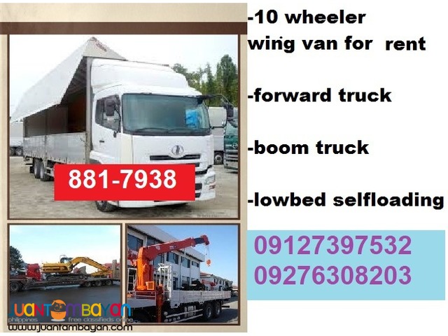 forward truck for rent/10 wheeler wing van for rent
