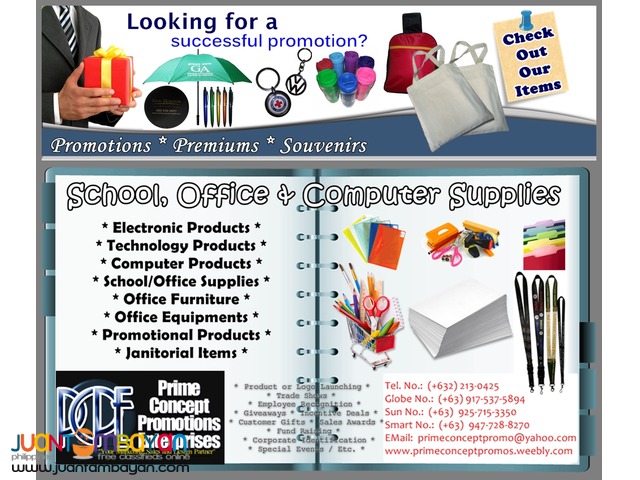 PROMOTIONAL ITEMS/CORPORTE GIVEAWAYS/SCHOOL & OFFICE SUPPLIES