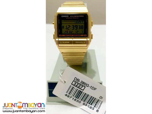 Casio DB-380G-1DF Data Bank Digital Men Gold (ORIGINAL)