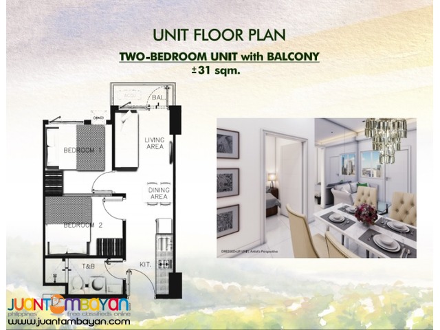 VINE Residences @ SM Novaliches 2 Bedroom Units - only 7,030/month