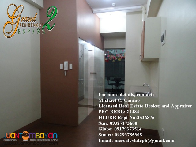 Condominium in Front of UST For Sale Grand Residences Espana Manila