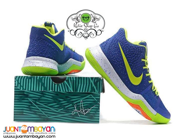 Nike Kyrie 3 MENS Basketball Shoes - Royal Blue Fluorescent Green