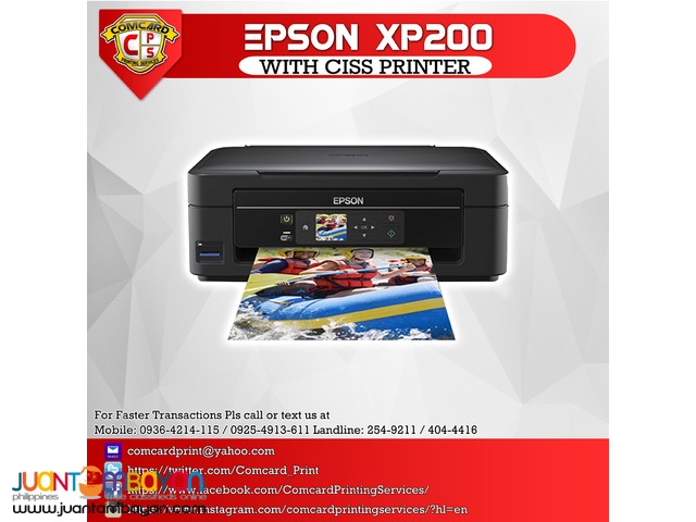 Epson XP-200 with CISS 3 in 1 and INK