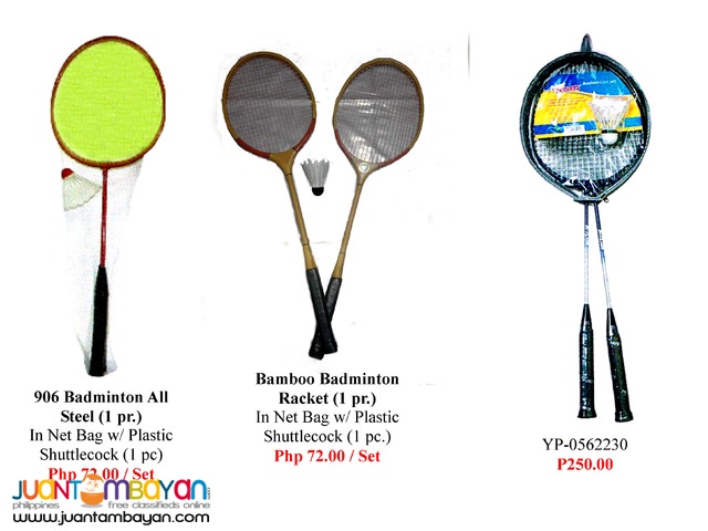 Badminton Equipment Rackets and Shuttle Cock