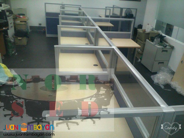 Reception Counter with Fabric Glass Office Partition