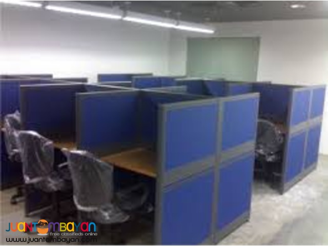 Reception Counter with Fabric Glass Office Partition