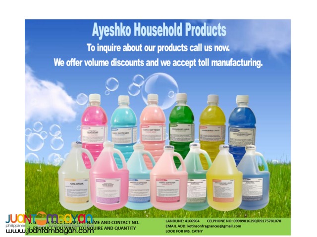 DETERGENT, DISHWASHING LIQUID, FABCON & OTHER PRODUCTS