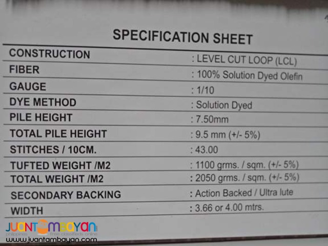 Level cut loop carpet / Broadloom carpet