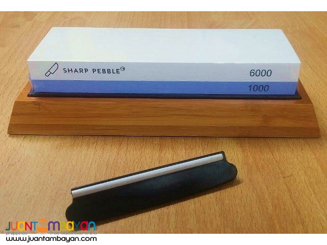 Sharp Pebble 1000/6000 Grit Sharpening Whetstone w/ Angle Guide