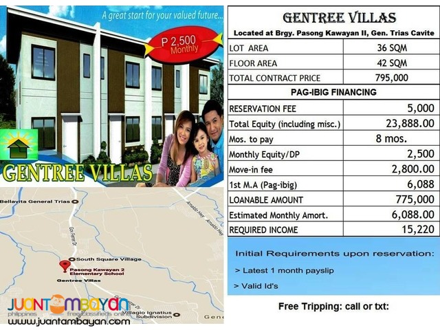 Low Cost Housing in Gentree Villas For Sale thru Pag-ibig
