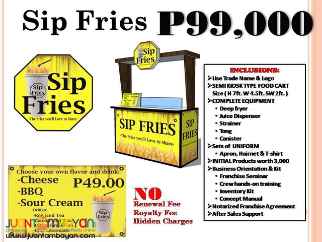 Sip Fries Food Cart Franchise 2017: How to Franchise