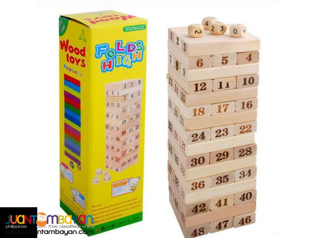 48 color stack high Wood Blocks Toy