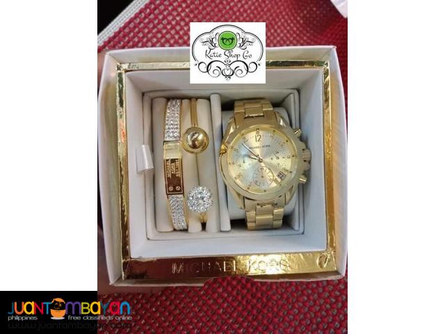 MICHAEL KORS WATCH - MICHAEL KORS WATCH WITH BANGLE SET