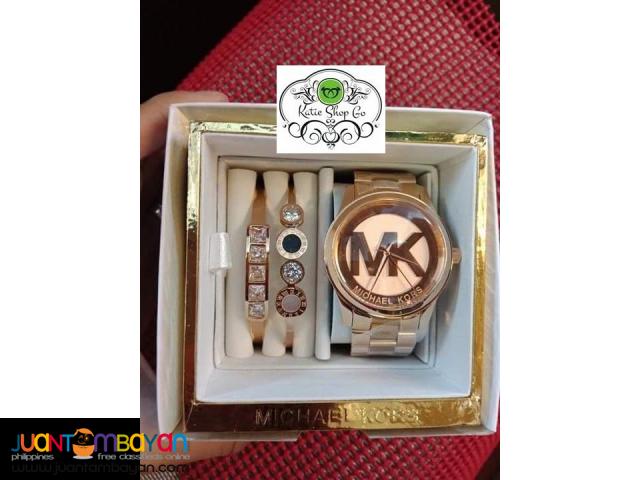 MICHAEL KORS WATCH - MICHAEL KORS WATCH WITH BANGLE SET