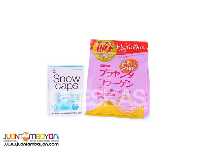 SnowCaps Glutathione + Orihiro Placenta Collagen combo