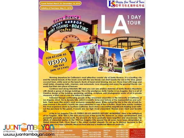 Los Angeles 1-Day Tour Package
