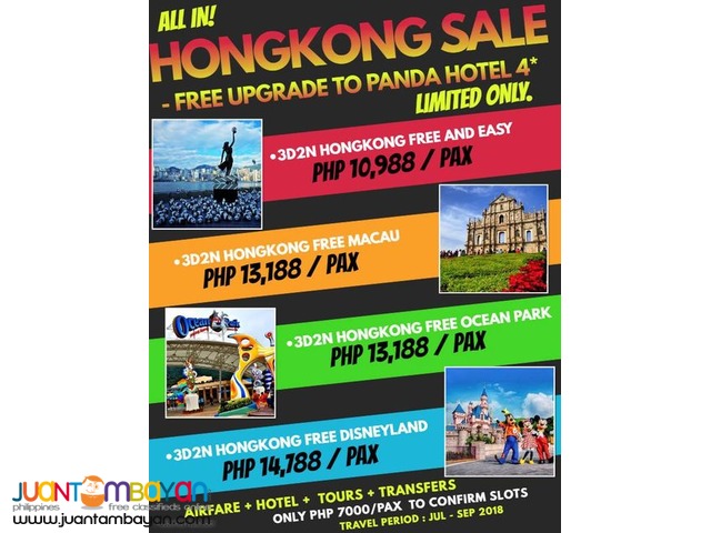 Hongkong Promo Tour Package + Airfare