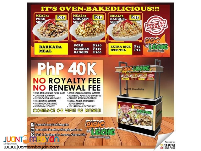 Food Cart sisig siomai wings shake tea burger fries Franchise