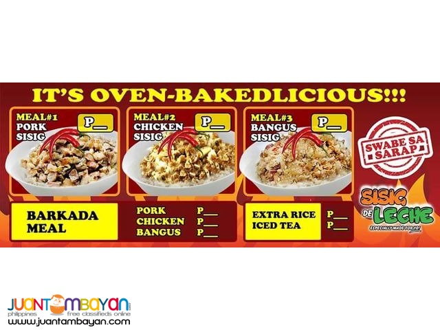 Food Cart sisig siomai wings shake tea burger fries Franchise