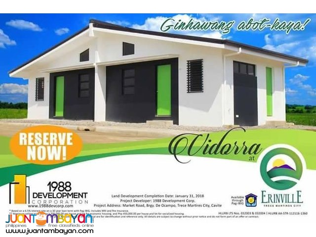 Murang pabahay in Cavite near Sm Trece Thru Pagibig