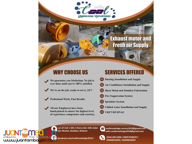 Exhaust and fresh air motor Ventilation