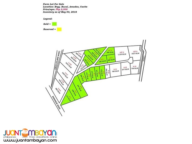 Subdivided Farm Lot for Sale