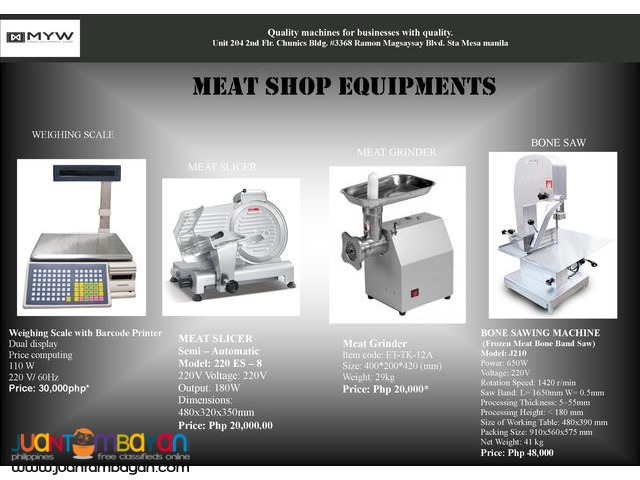 Meat Shop Equipments
