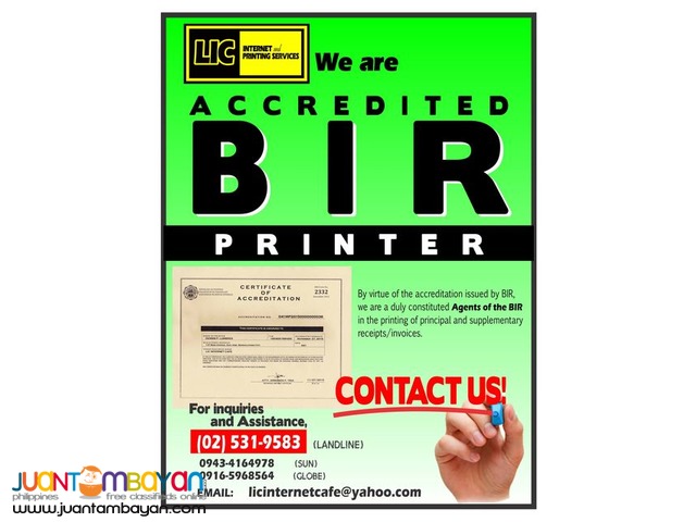 BIR Accredited Printer and Printing Services