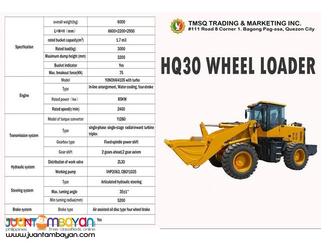 HQ30 Backhoe Loader 1.7 Cubic Capacity
