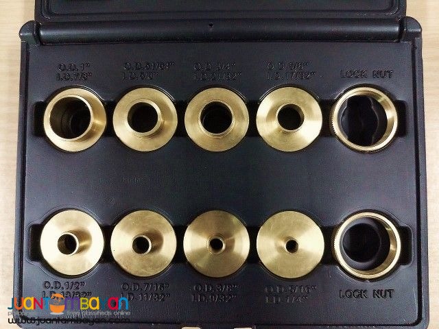 Powertec 71051 Brass Router Bushing Set with Case