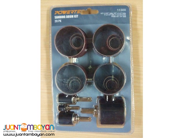 Powertec 11300 Sanding Drum Kit, 20-pack