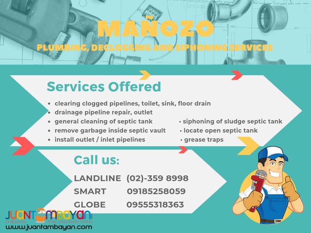 Mañozo - Declogging, Plumbing and Siphoning Services