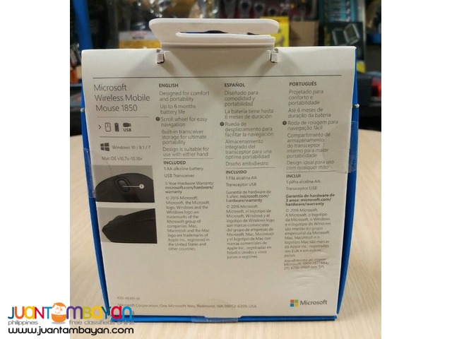 Microsoft Wireless Mobile Mouse 1850 - Black (U7Z-00001)