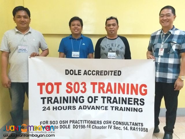 Online TOT Training of Trainers Safety Officer 3 So3 Training DOLE