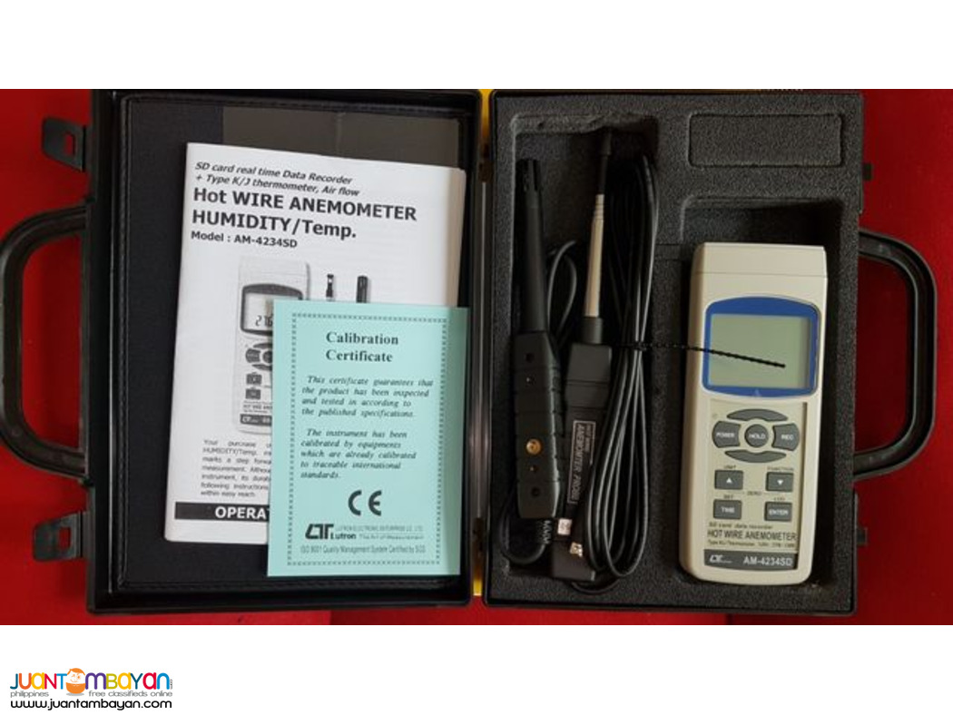 Hot Wire Anemometer, telescopic Anemometer, Datalogger