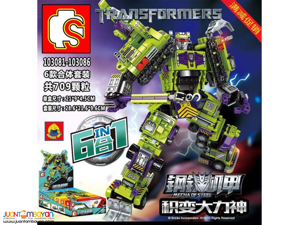 SEMBO™ SD103081-86 Mecha of Steel Transformers Devastator 6in1