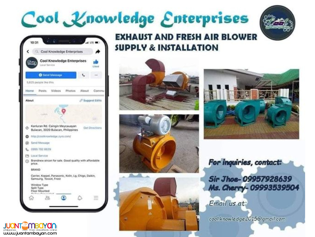 Exhaust and Fresh Air Blowers - Installation and Supply