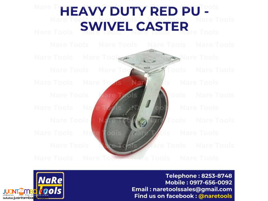 SONIC Heavy Duty RED PU - Swivel Caster Wheel
