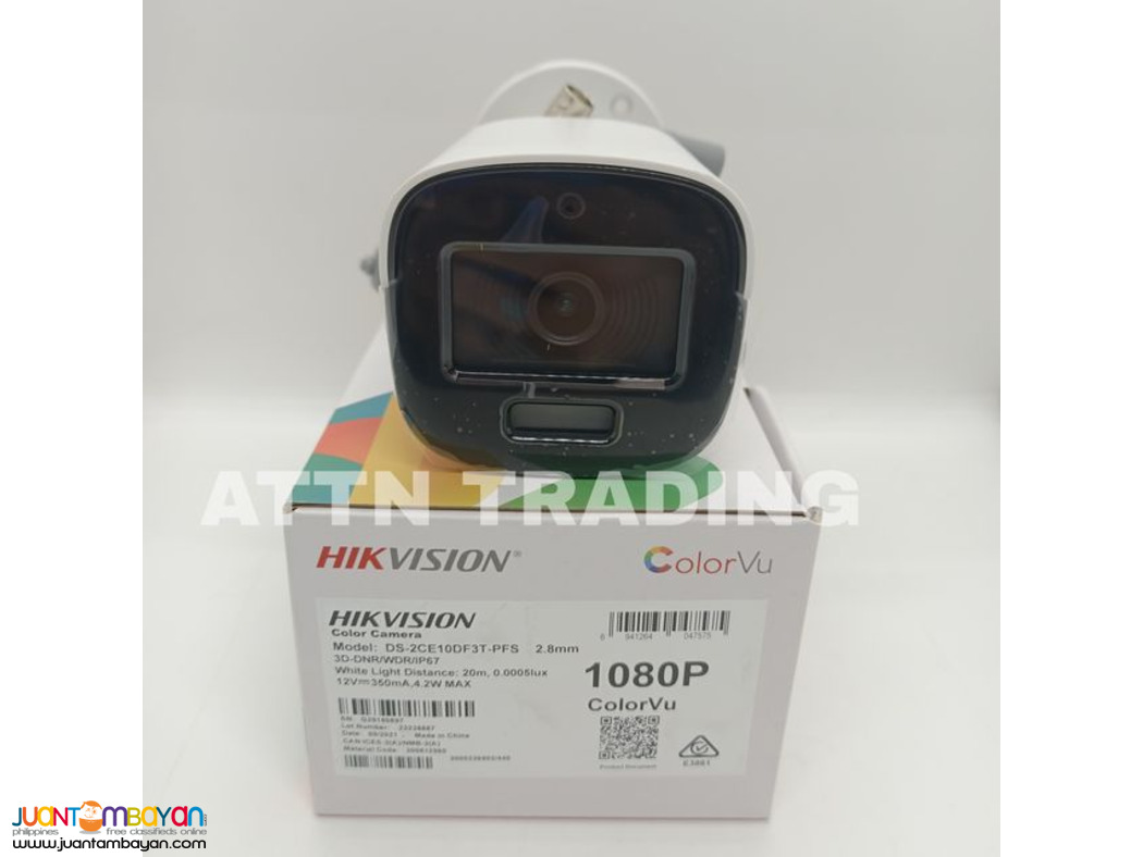 Hikvision DS-2CE10DF3T-PFS 2MP ColorVu Audio Fixed Mini Bullet Camera
