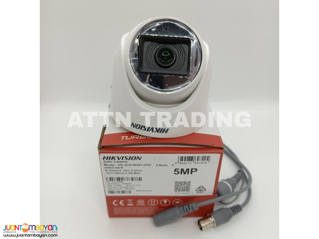 Hikvision DS-2CE76H0T-ITPF(C) 5 MP Indoor Fixed Turret Camera